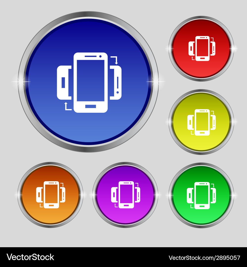 Synchronization sign icon smartphones sync symbol Vector Image