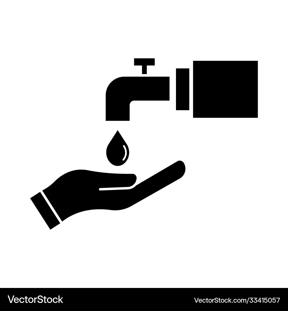 Water management icon hand and drop Royalty Free Vector