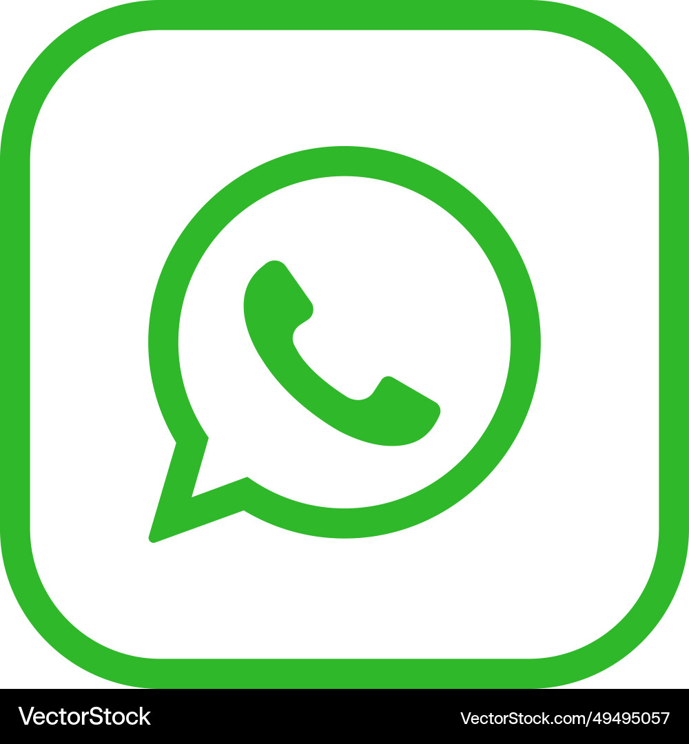 Whatsapp icon flat or line popular Royalty Free Vector Image
