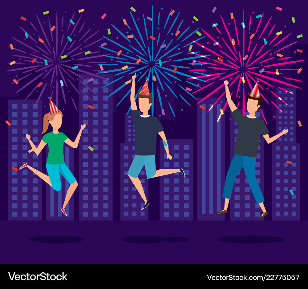Young people on a party design Royalty Free Vector Image