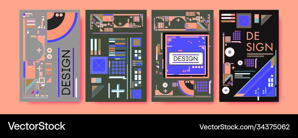 Abstract colorful collage poster design template Vector Image