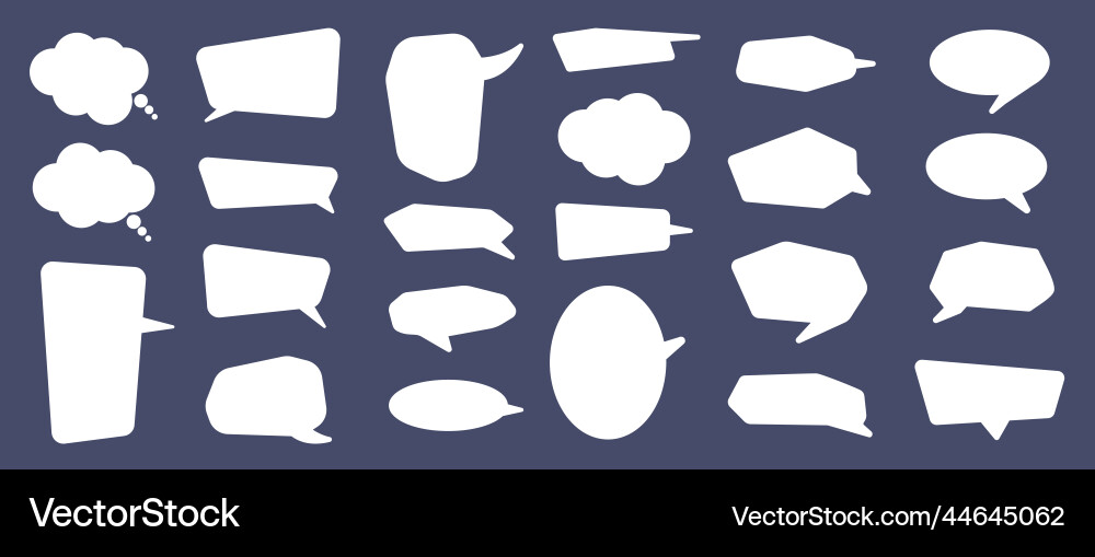 Blank chat balloons in various shapes in flat Vector Image
