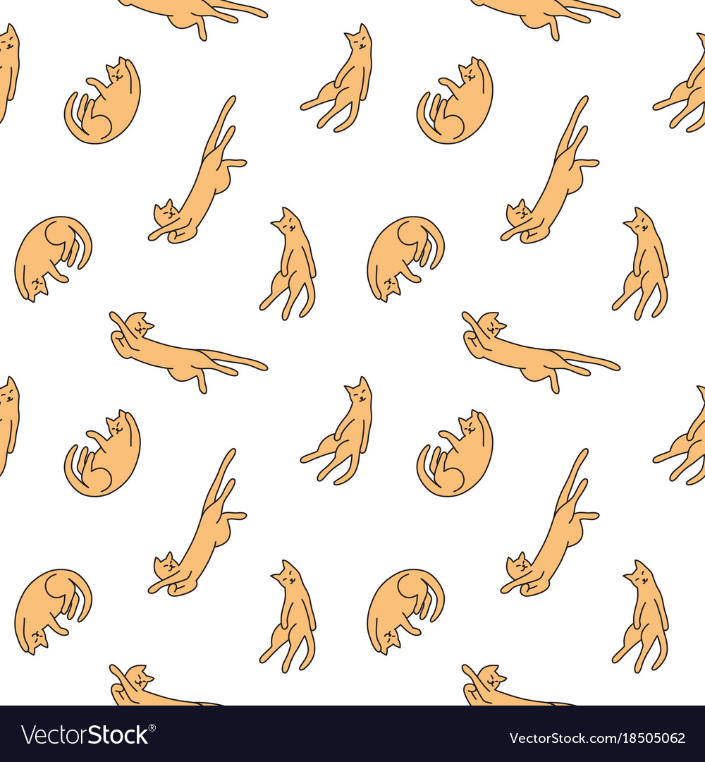Cats seamless pattern Royalty Free Vector Image