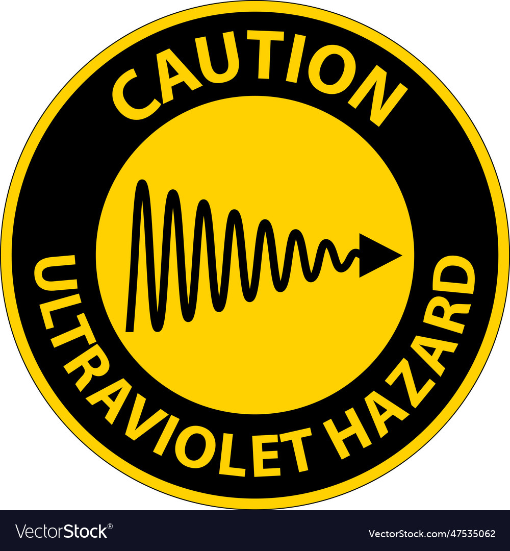 Caution ultraviolet light hazard label on white Vector Image Caution ultraviolet light hazard label on white Vector Image