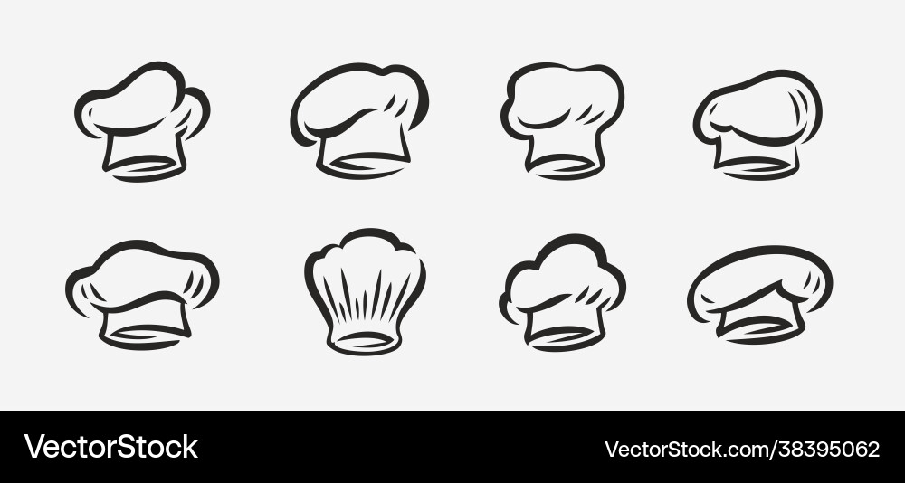 Chef hat icon set cook symbol for design Vector Image