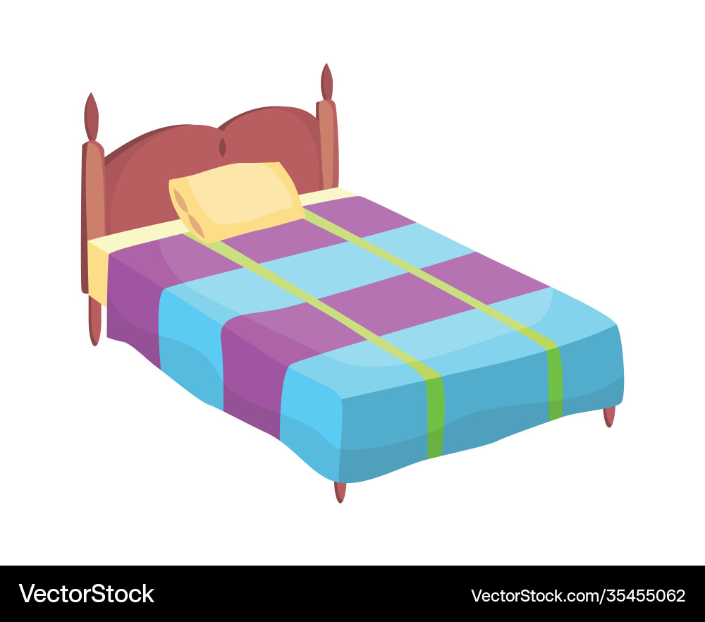 Colorful Cartoon Bed Royalty Free Vector Image