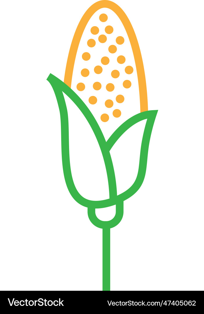 Corn line icon clipart design template isolated Vector Image