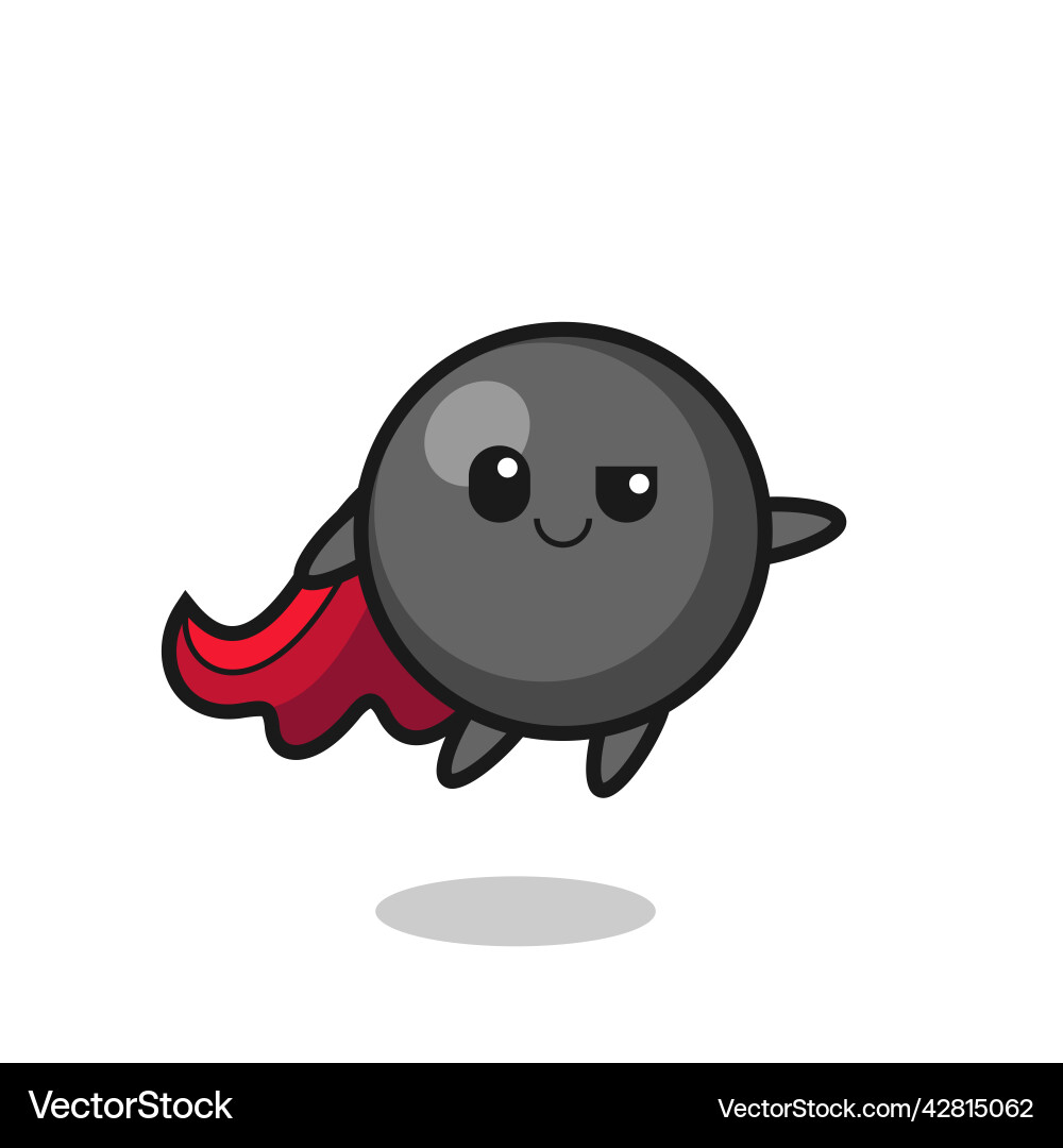 Cute dot symbol superhero character is flying Vector Image