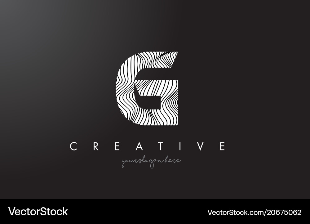 G letter logo with zebra lines texture design Vector Image