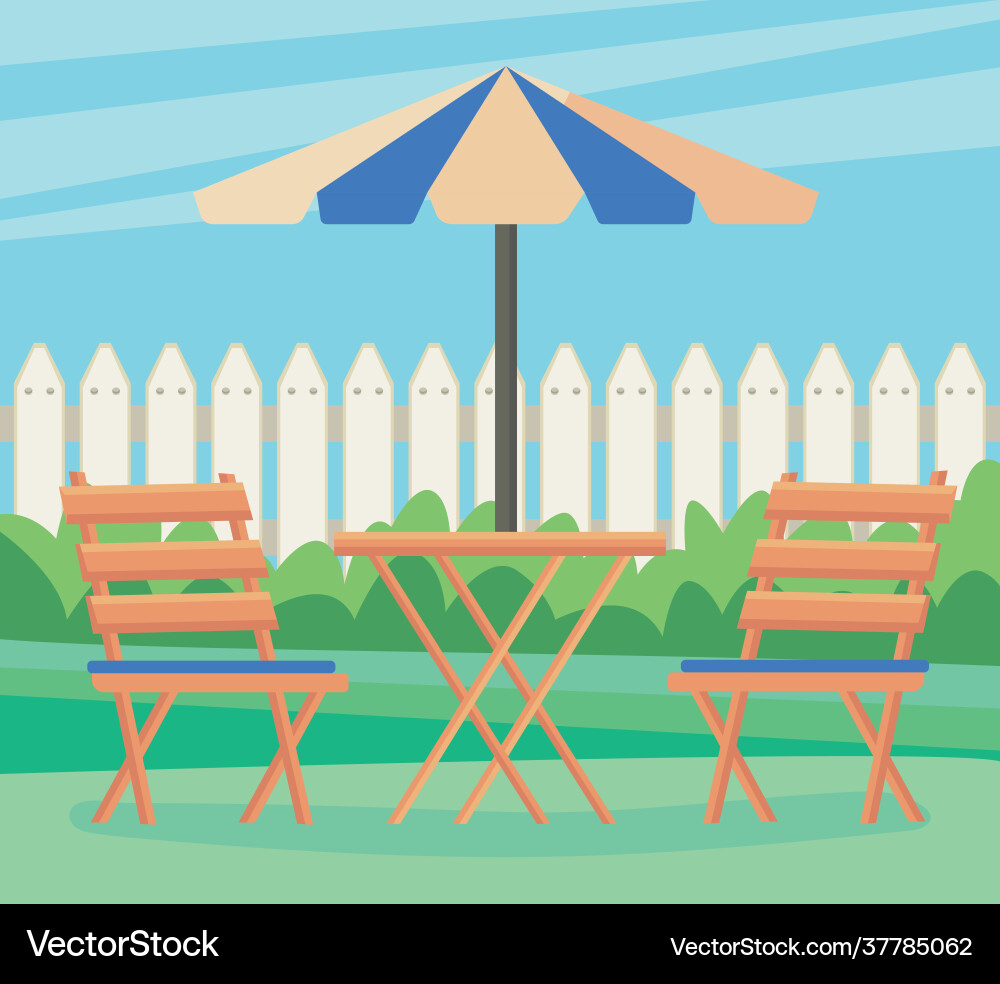 Garden outdoor scene Royalty Free Vector Image