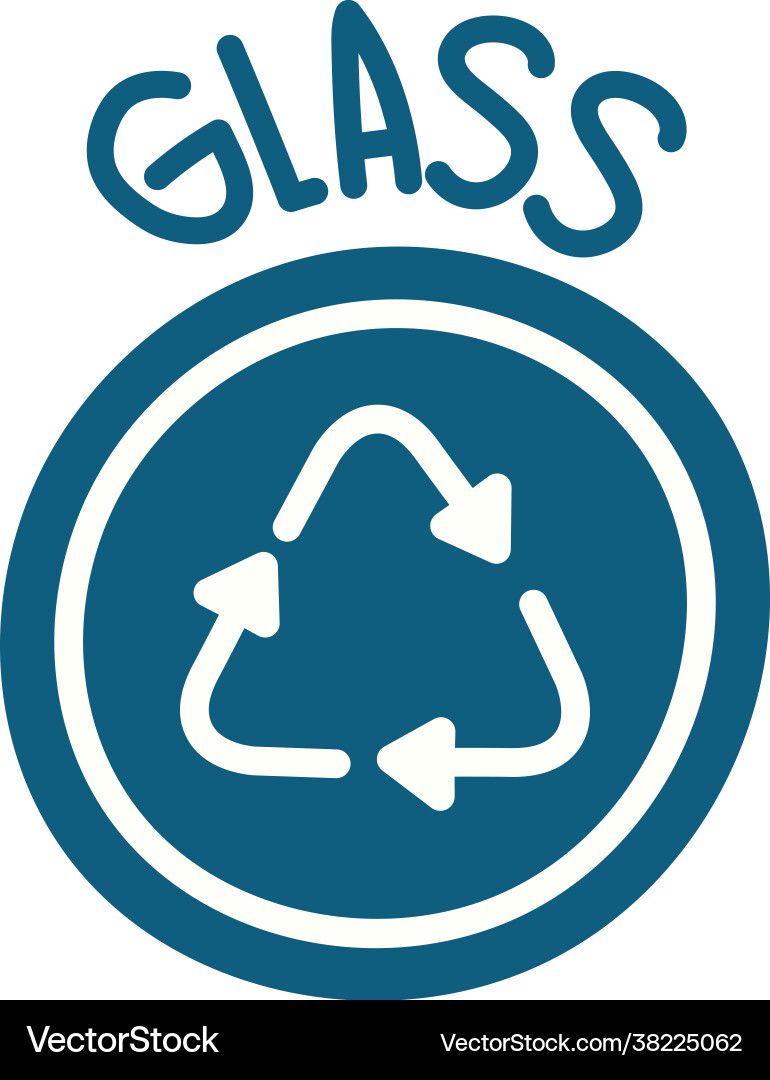 Glass recycling symbol Royalty Free Vector Image