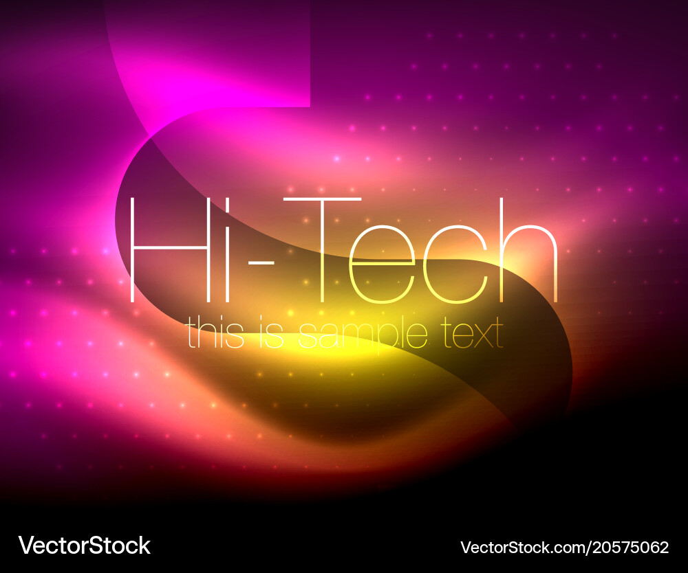 Glittering neon glowin wave techno modern art Vector Image