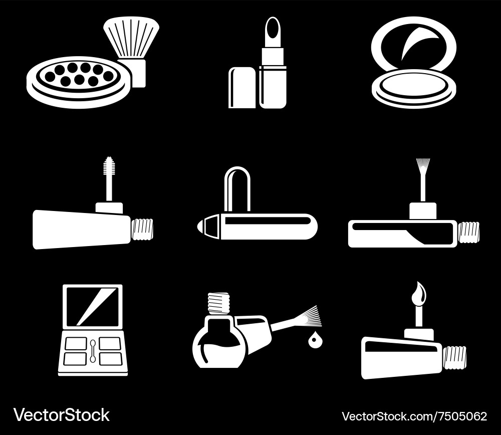 Make-up products icons Royalty Free Vector Image