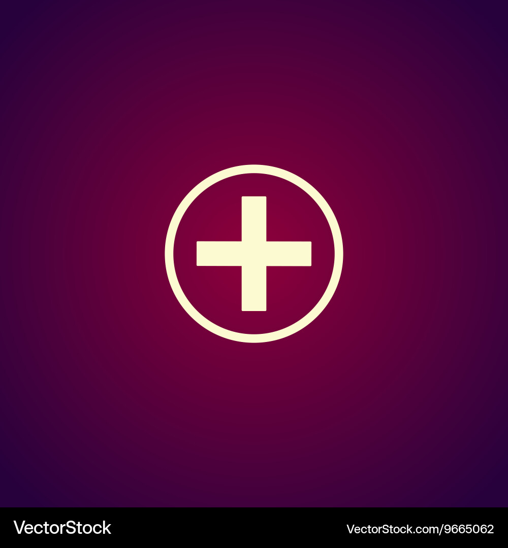 Medical sign in glossy button Royalty Free Vector Image