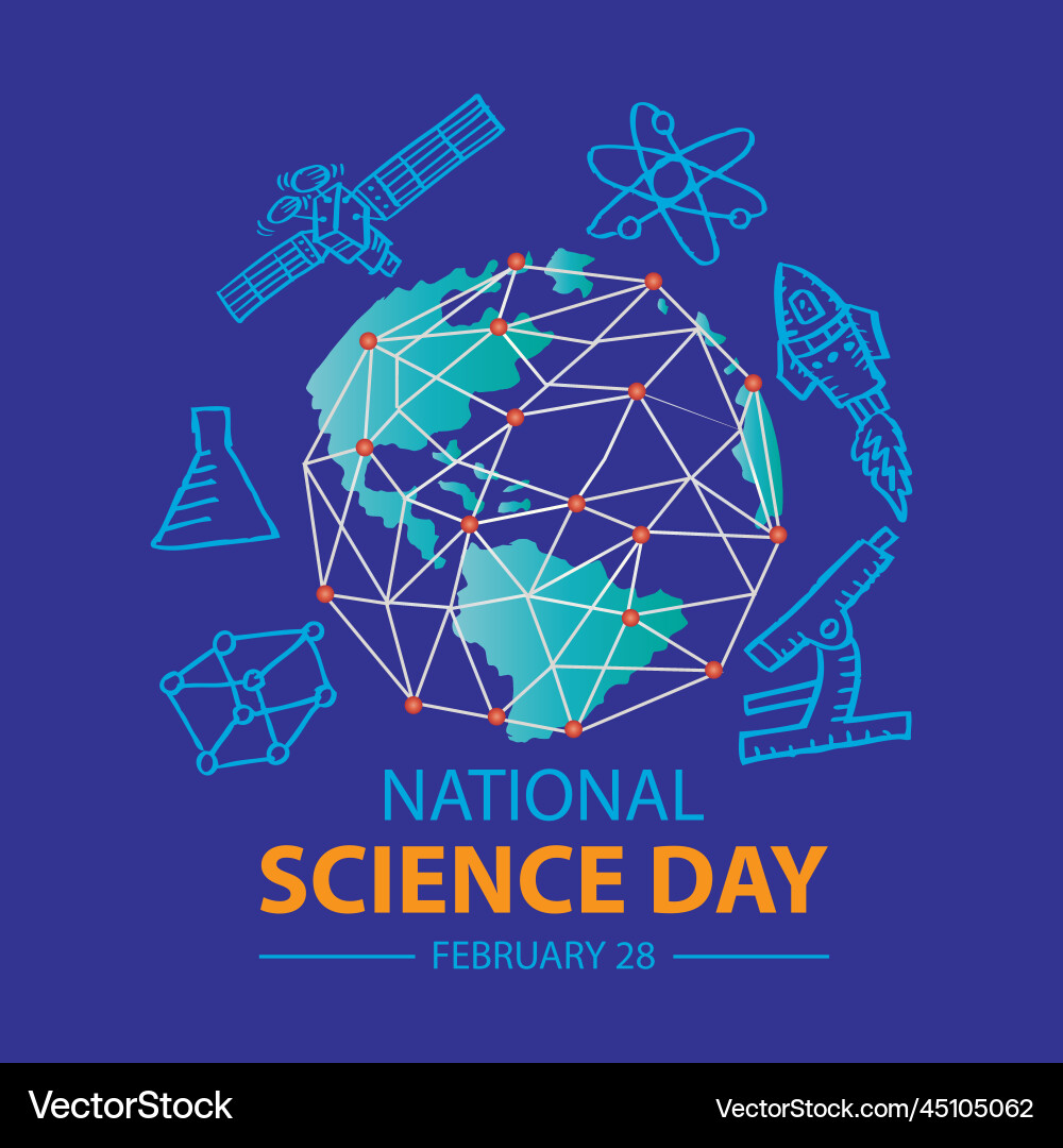 National science day greeting card concept Vector Image
