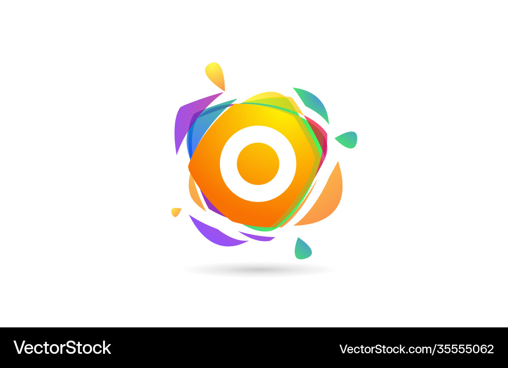 O colored alphabet letter logo icon creative Vector Image