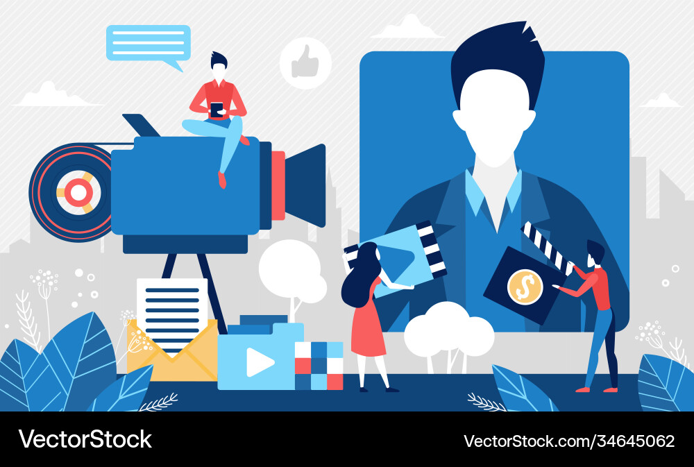 Online video stream concept multimedia cinema Vector Image