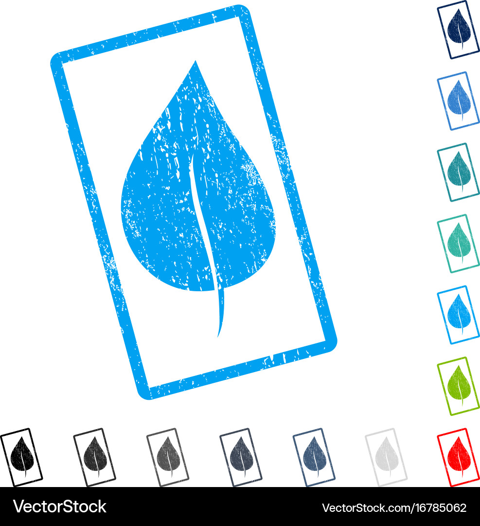 Plant leaf icon rubber watermark Royalty Free Vector Image