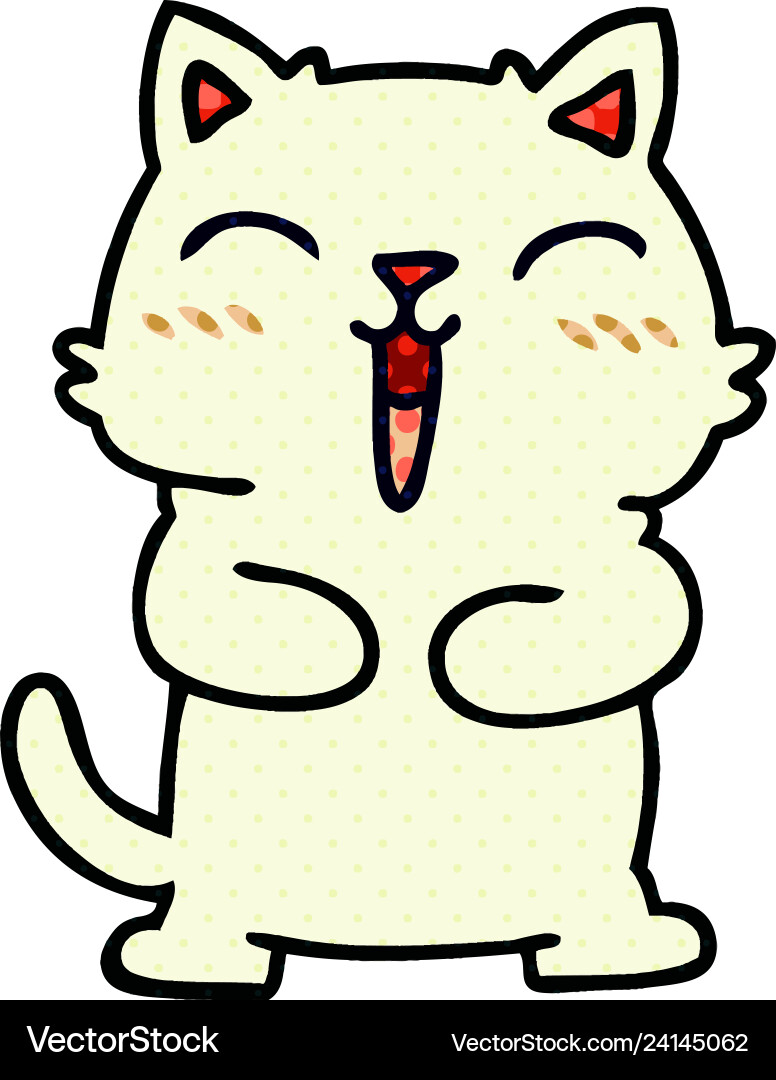Quirky comic book style cartoon cat Royalty Free Vector