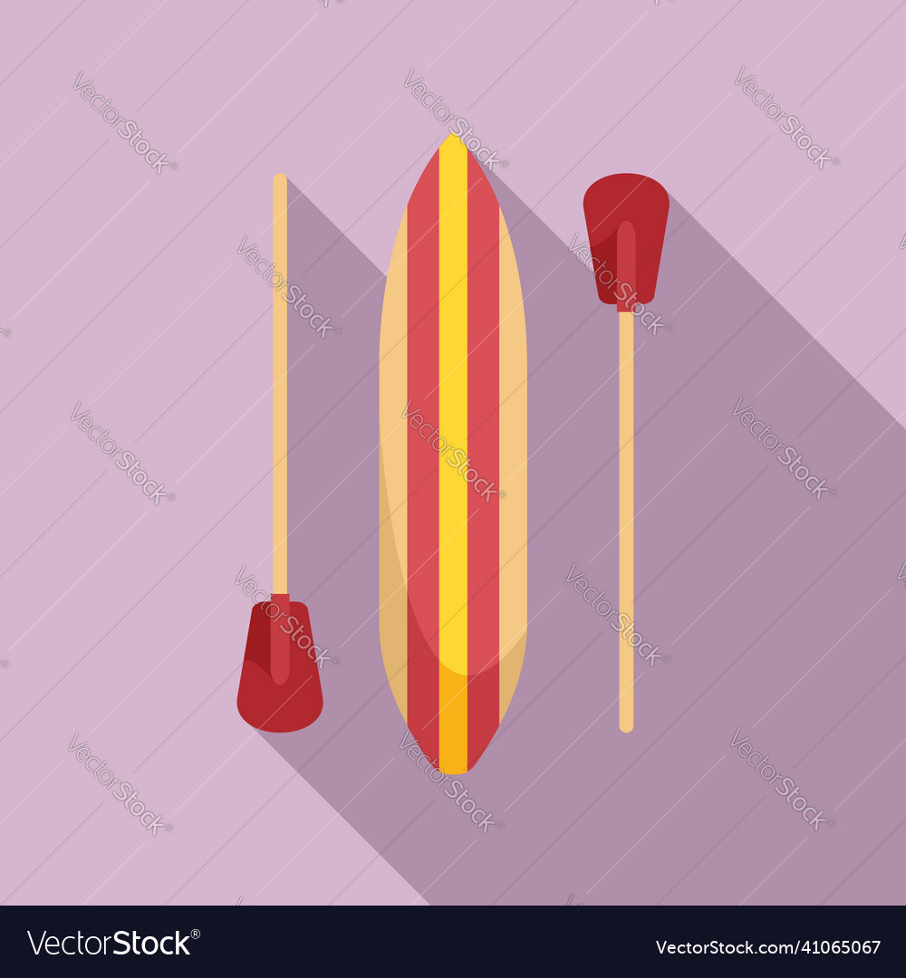 Beach sup surf icon flat board stand Royalty Free Vector