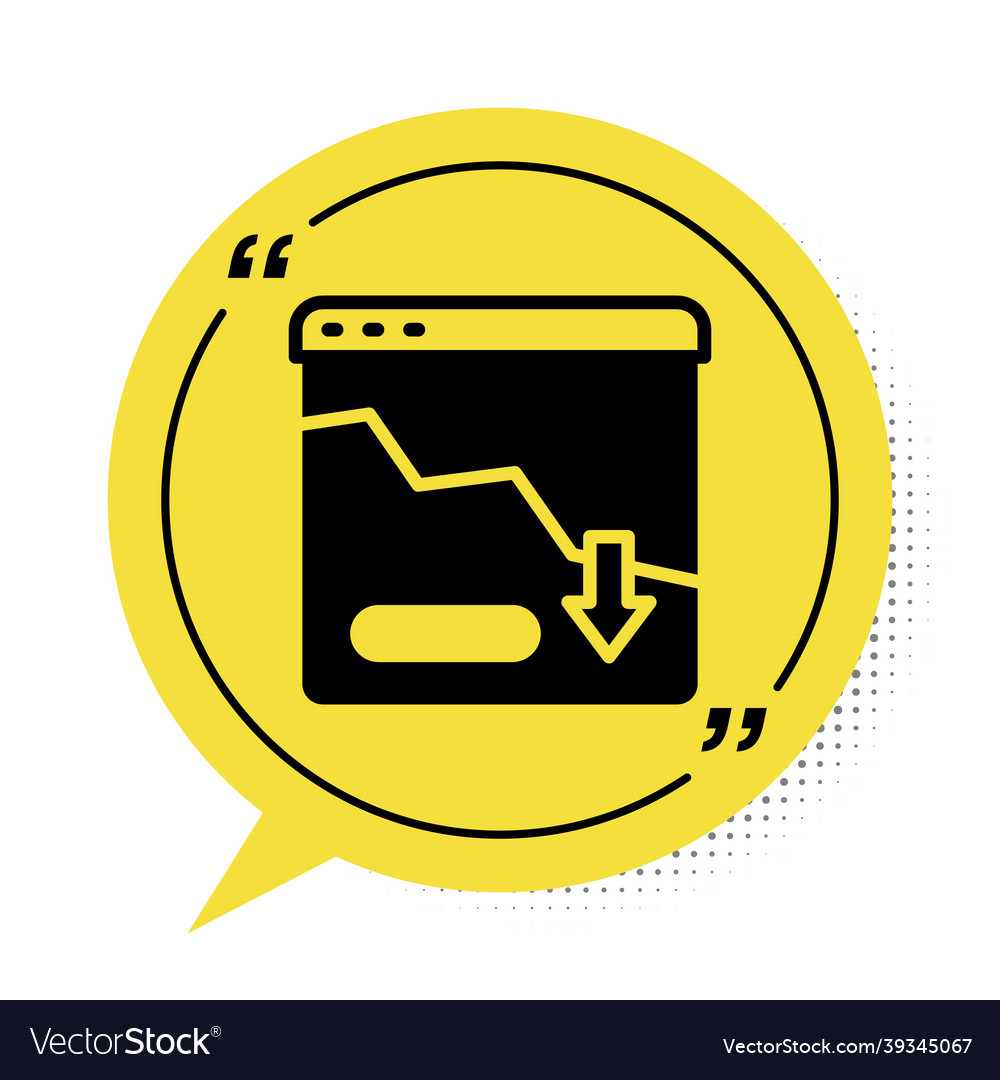 Black financial growth decrease icon isolated Vector Image