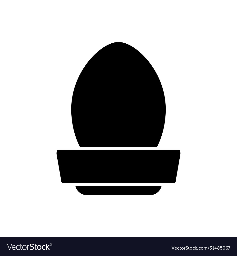 Boiled egg icon silhouette style Royalty Free Vector Image