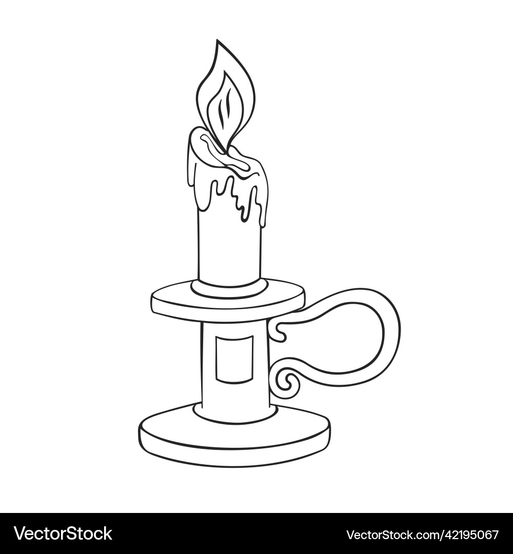 Candle with candlestick cartoon pic Royalty Free Vector