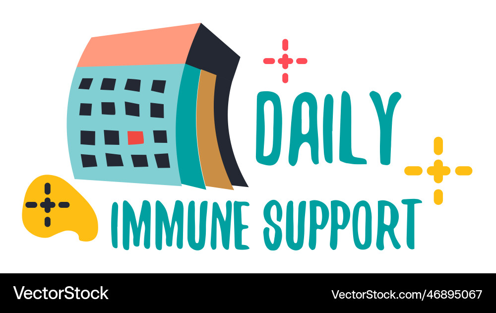 Daily immune support vitamins and minerals Vector Image