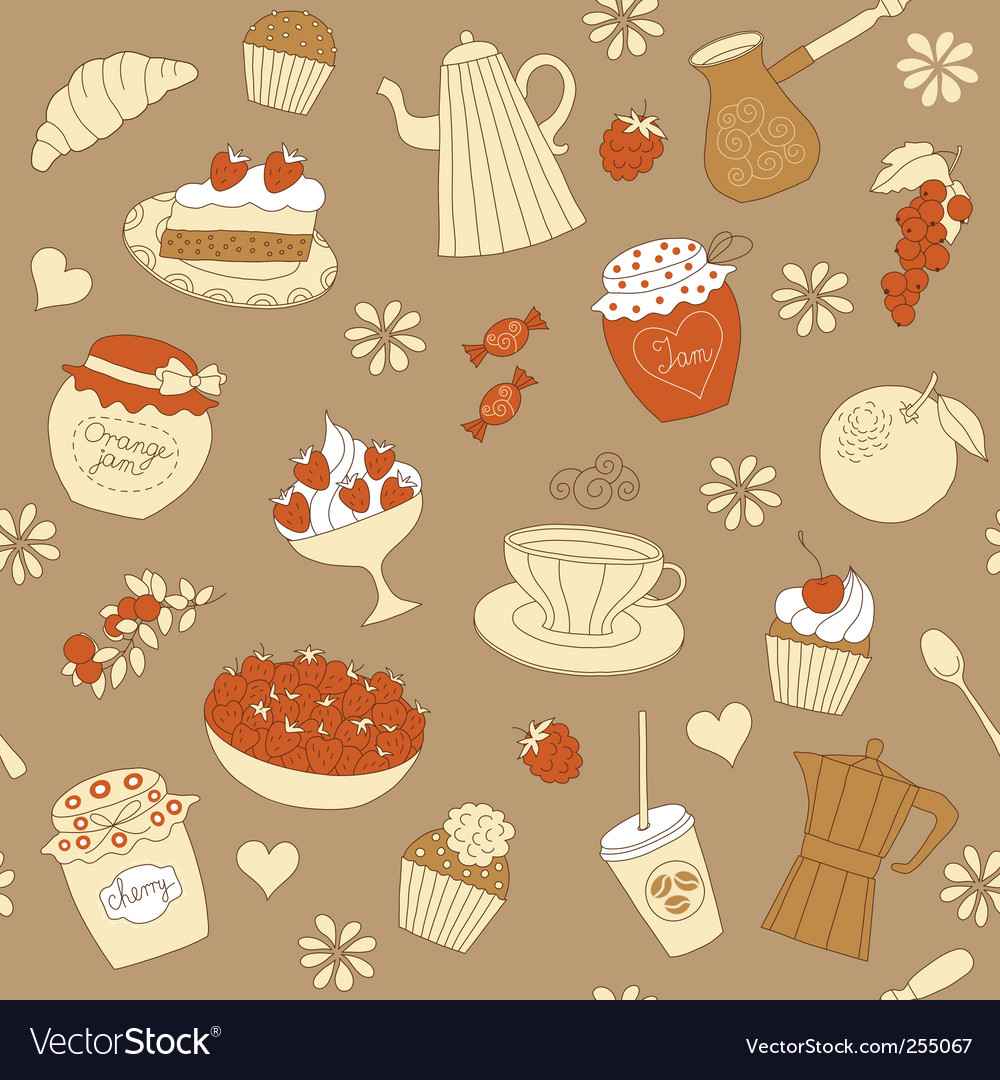 Dessert pattern Royalty Free Vector Image - VectorStock