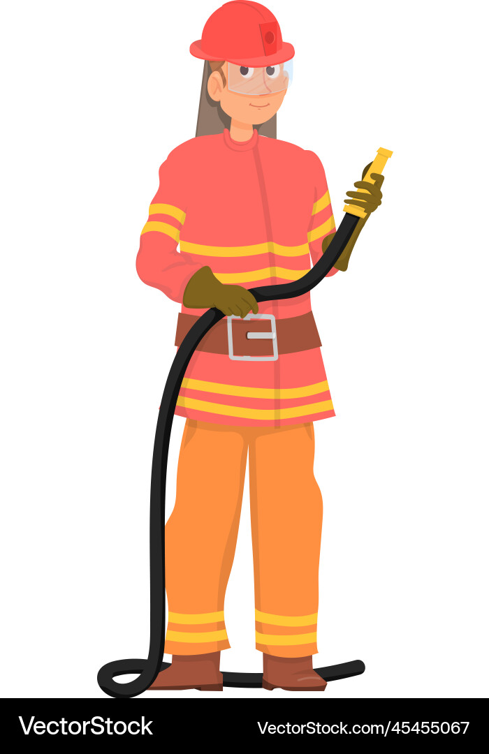 Female firefighter character in fire protection Vector Image
