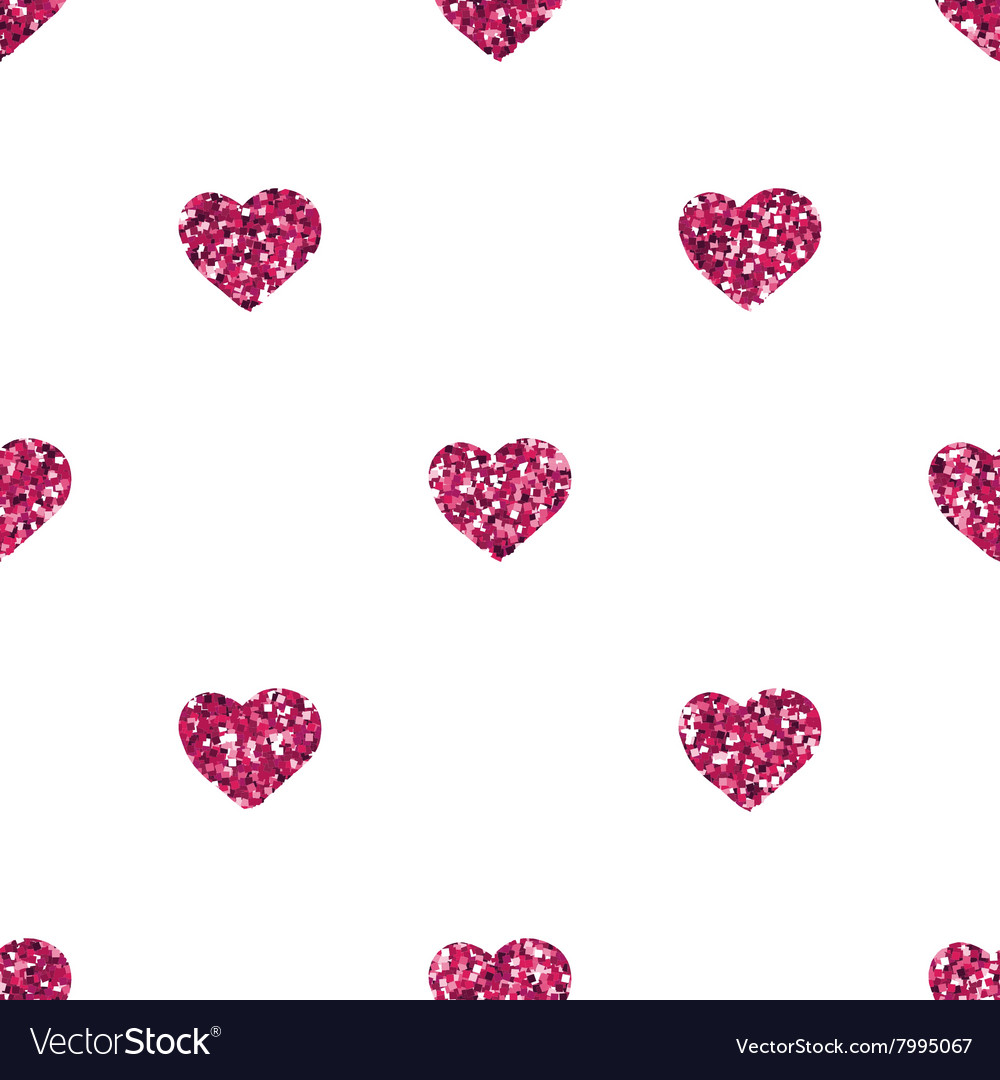 Glitter heart seamless pattern Royalty Free Vector Image