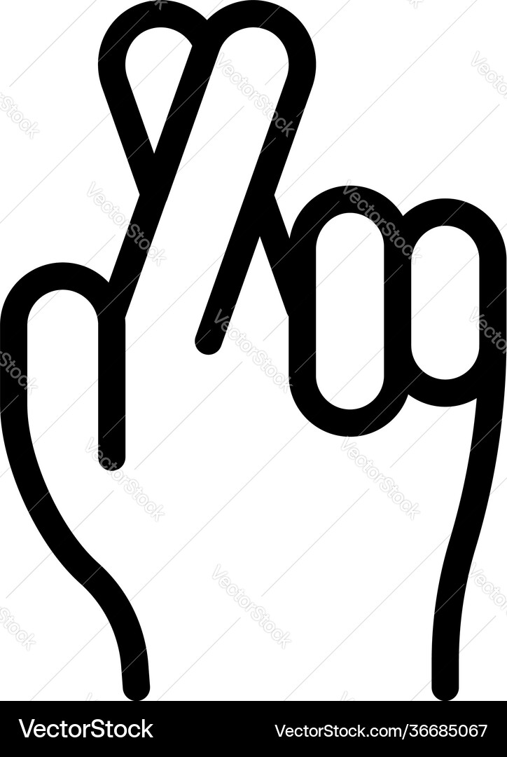 Hand gesture good luck icon outline style Vector Image