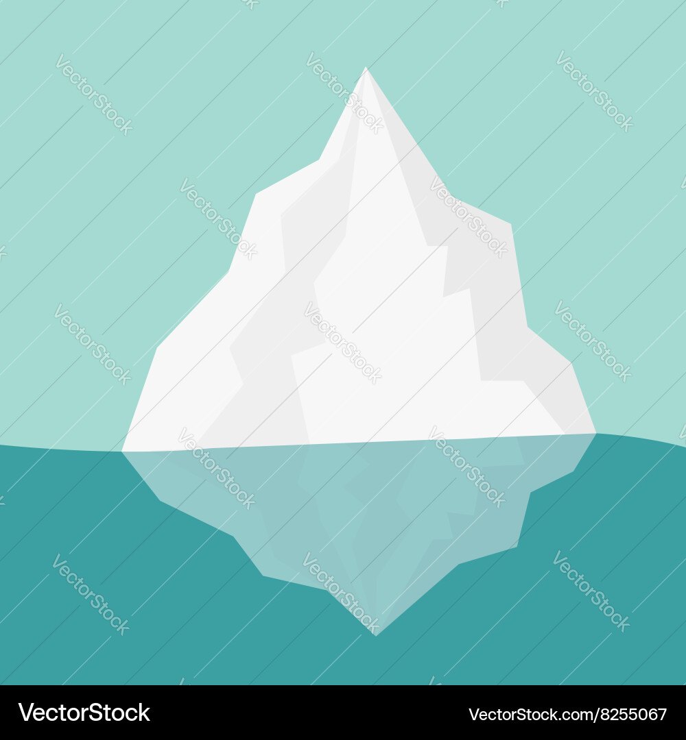 Iceberg blue water flat design winter background Vector Image