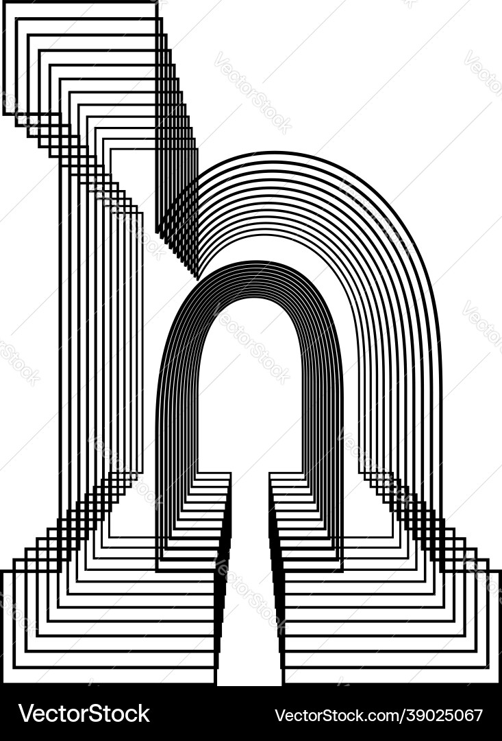 Letter h line logo icon design Royalty Free Vector Image