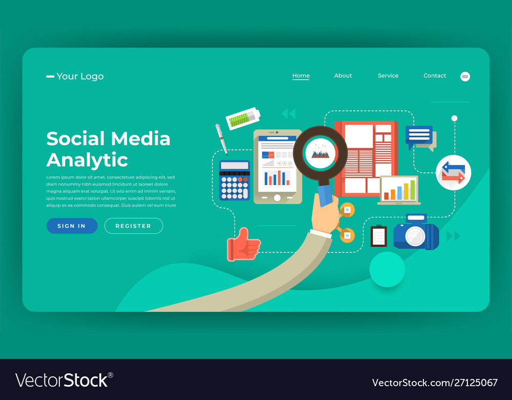 Mock-up design website flat concept Royalty Free Vector