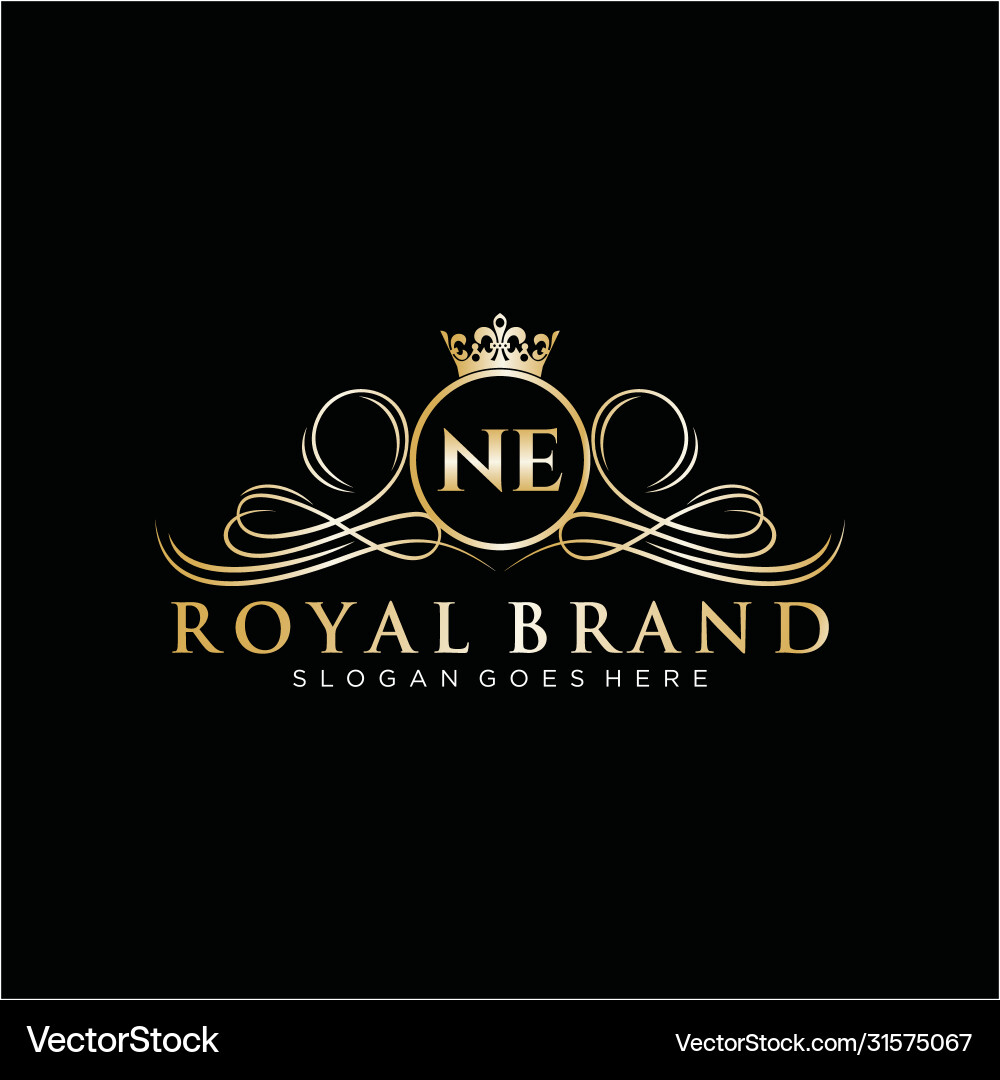 Ne letter initial luxurious brand logo template Vector Image