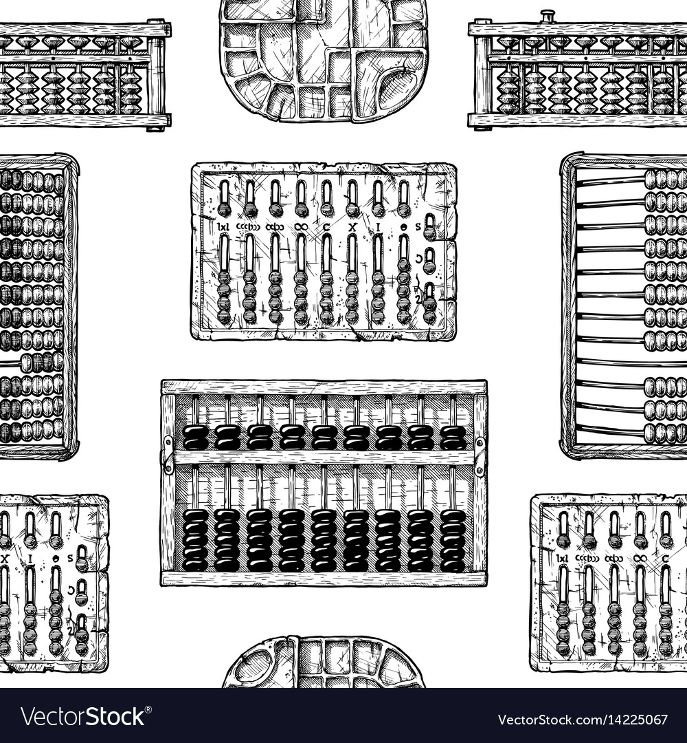 Pattern with different abacus Royalty Free Vector Image