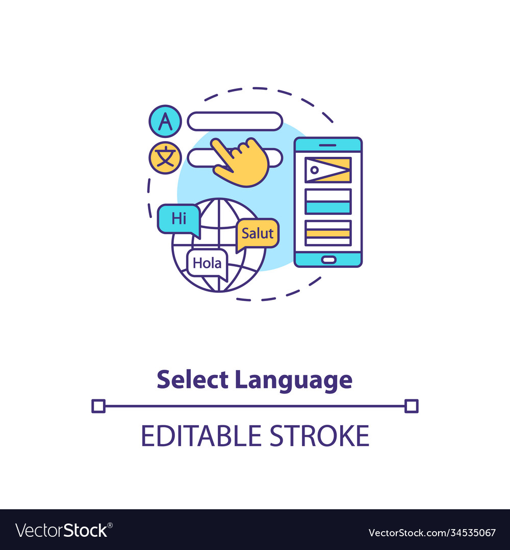 Select language concept icon Royalty Free Vector Image
