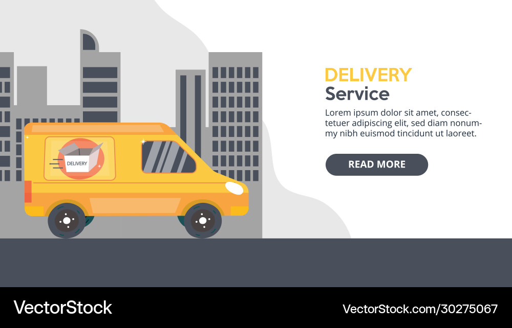 Smart delivery service concept website landing Vector Image
