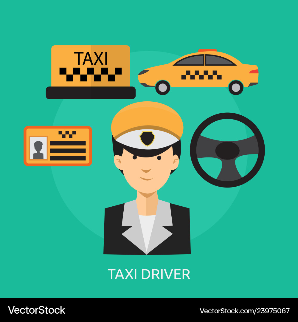 Taxi driver conceptual design Royalty Free Vector Image