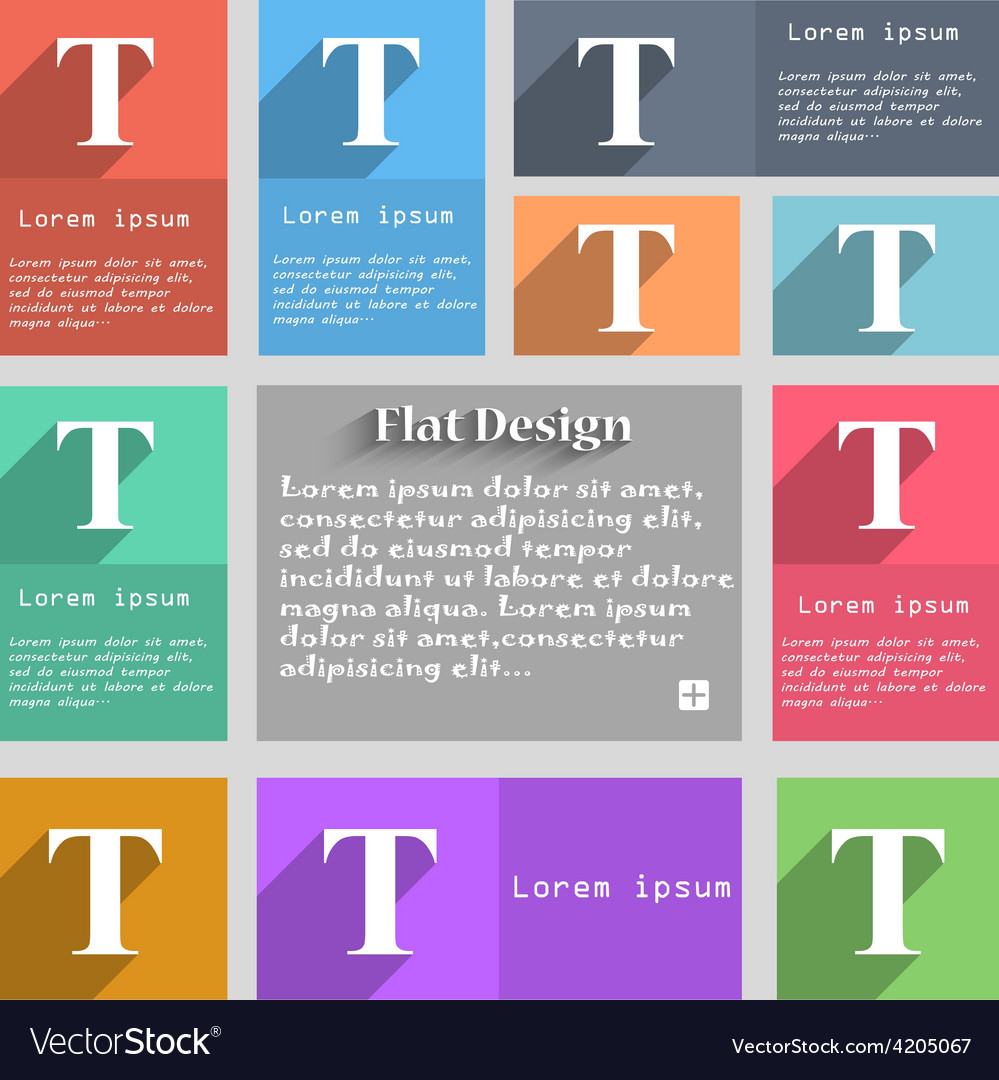 Text edit icon sign set of multicolored buttons Vector Image