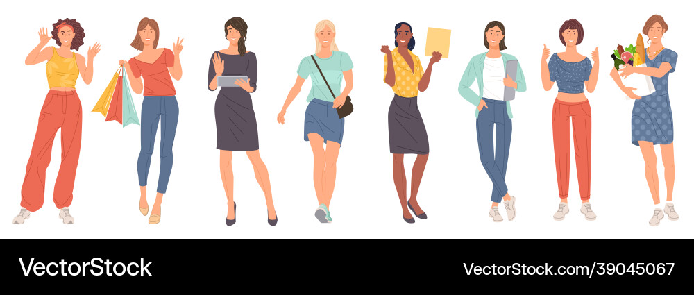 Trendy young women Royalty Free Vector Image - VectorStock