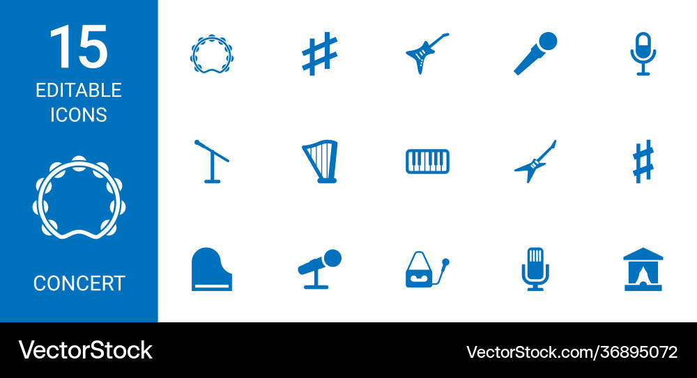 15 concert icons Royalty Free Vector Image - VectorStock