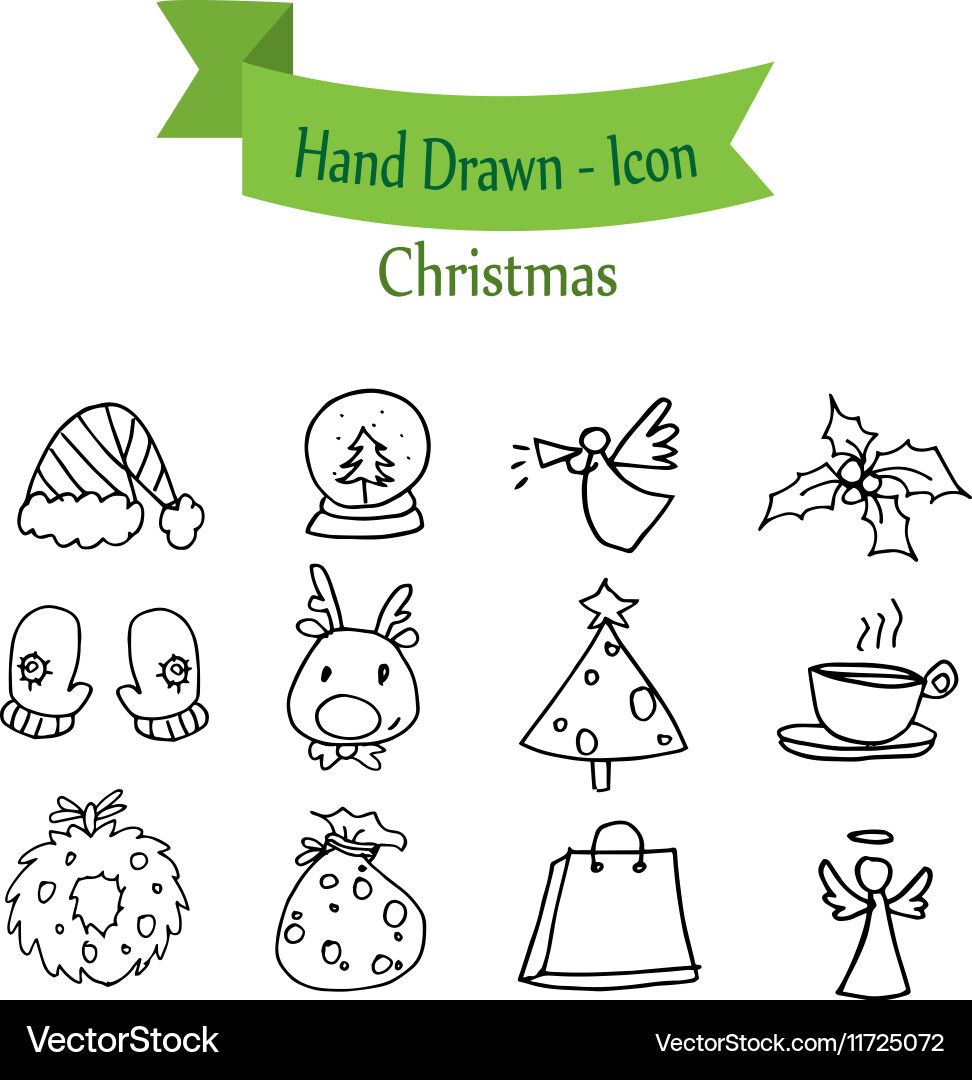 Christmas icon set Royalty Free Vector Image - VectorStock
