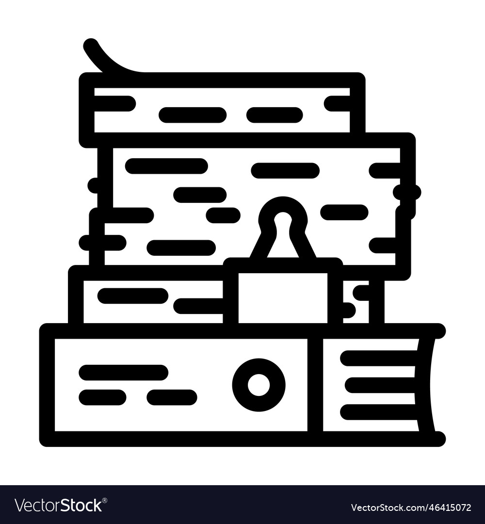 Document paper stack line icon Royalty Free Vector Image