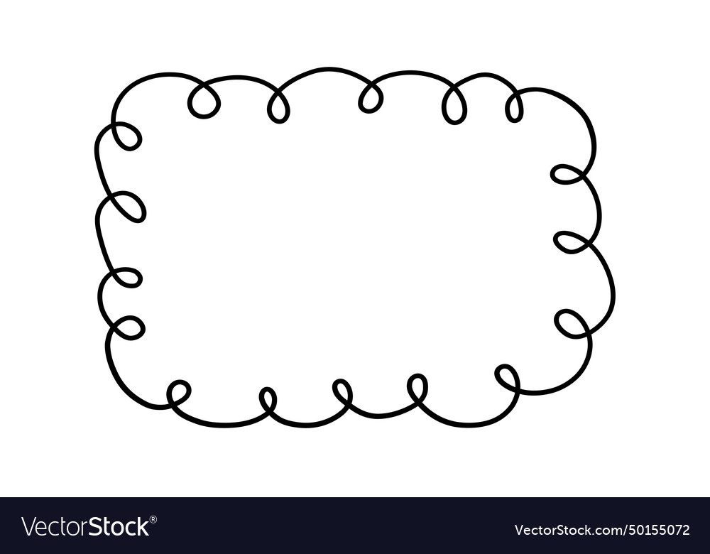 Doodle rectangle and oval looped frame hand drawn Vector Image