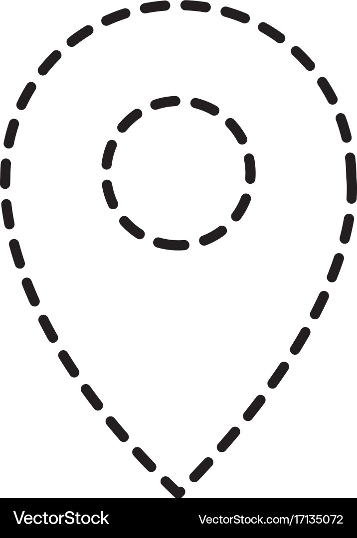 Dotted shape location symbol to destination Vector Image