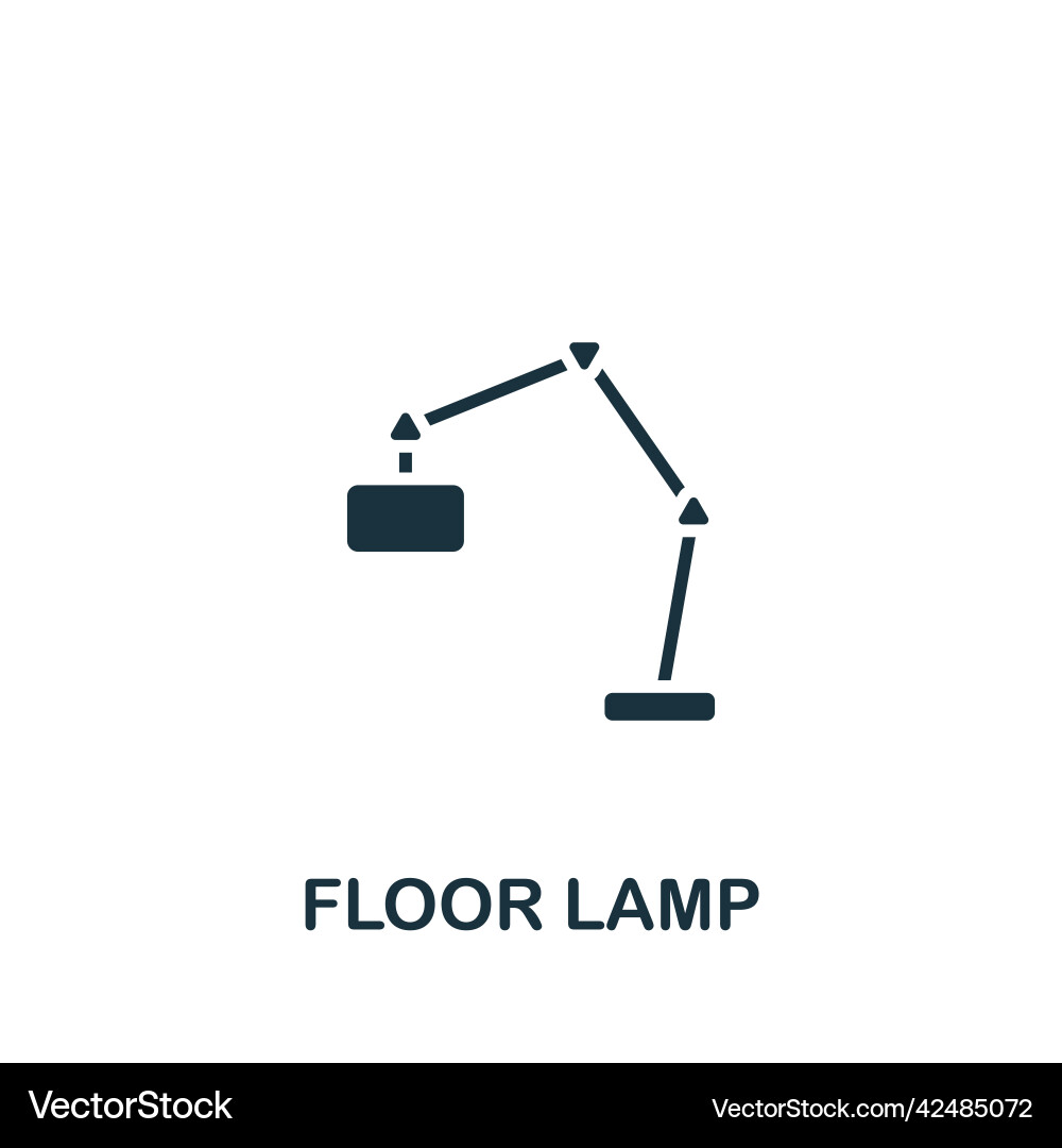 Floor lamp icon monochrome simple interior Vector Image