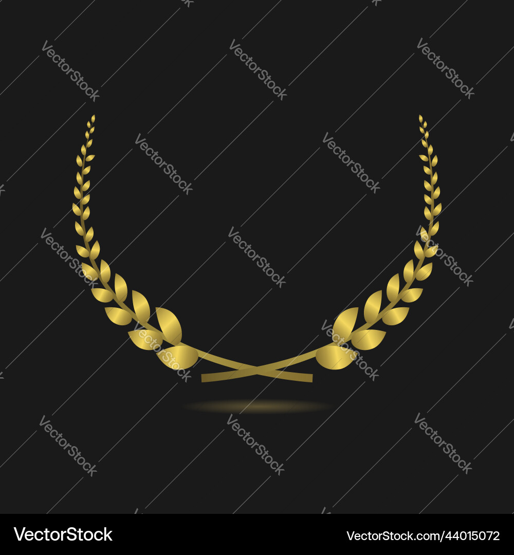 Golden laurel wreath label Royalty Free Vector Image