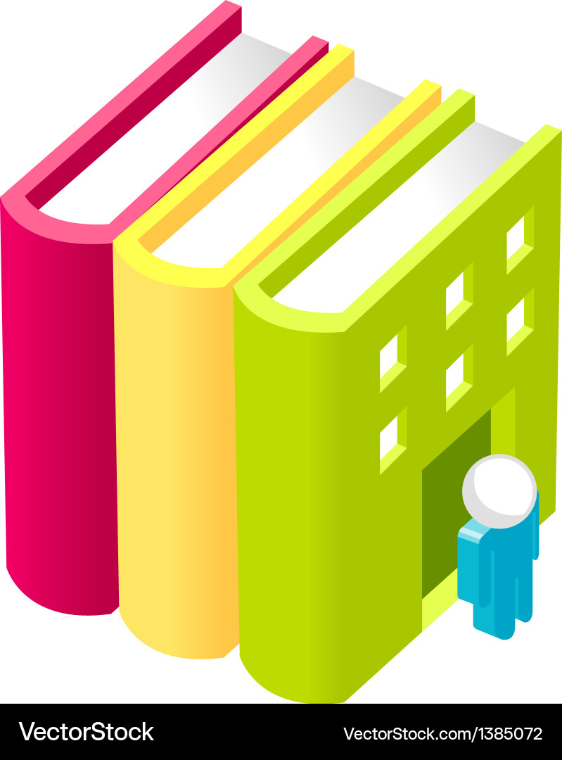 Icon book and person Royalty Free Vector Image